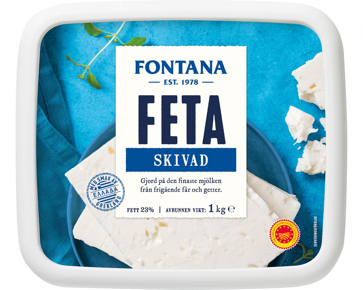 Färdigsskivad fetaost gjord på den finaste mjölken - Fontana