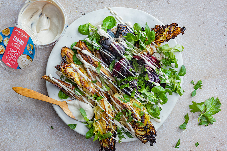 Grillat grönt med tahini - Fontana.se